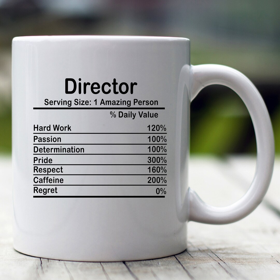 Personalized Director Nutrition Facts Mug, Nutrition Facts Custom Mug ...