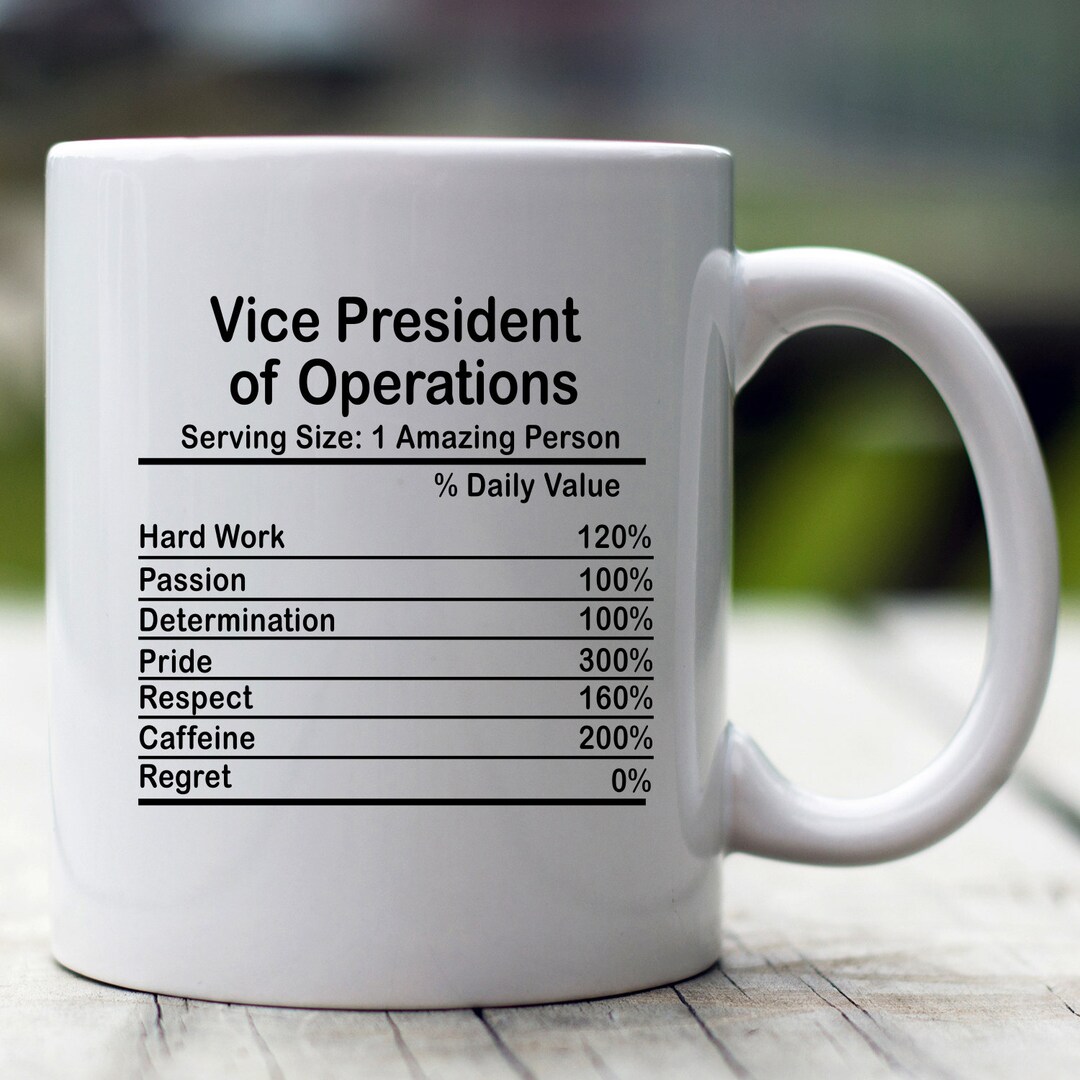 Personalized Vice President of Operations Nutrition Facts Mug ...