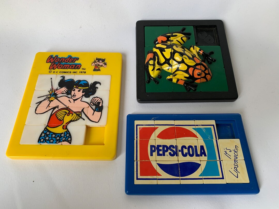 3 Plastic Slide Puzzles 70’s and 80’s - Etsy