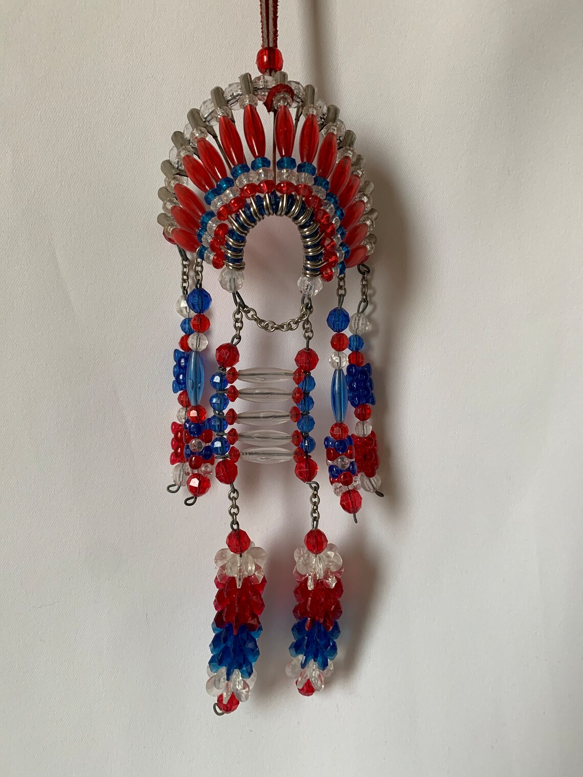 Vintage Handmade Native American Beaded Headress - Etsy