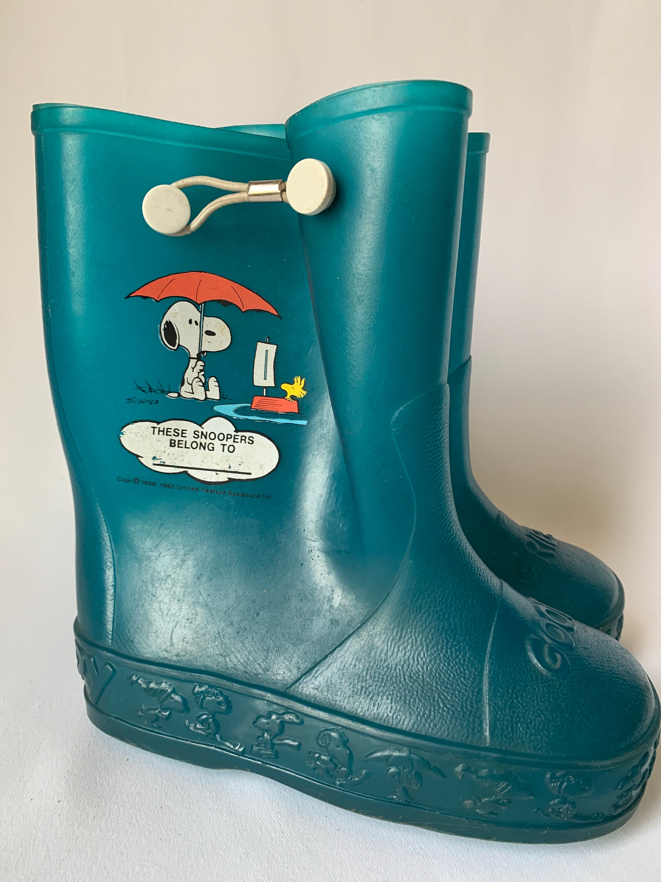 1965 Blue Snoopy Rain Boots - Etsy