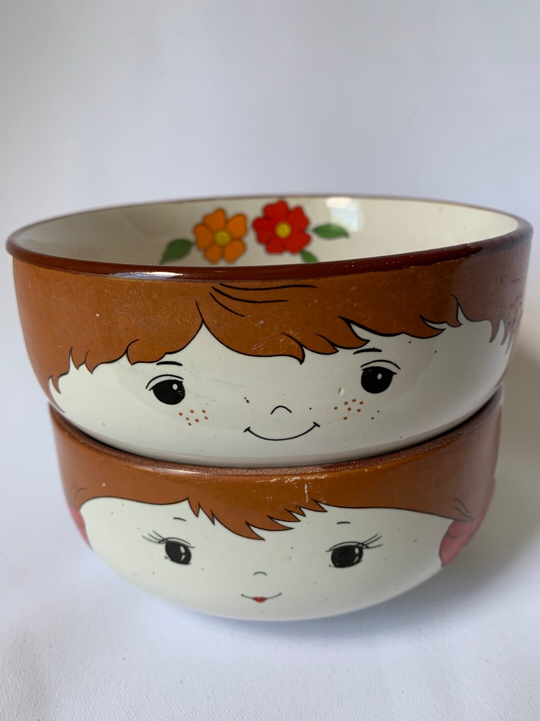 Boy and Girl Stacking Ceramic Bowls - Etsy