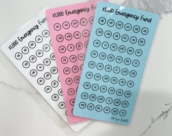 Emergency Fund Savings Tracker Printable 1000 Rainy Day Fund - Etsy