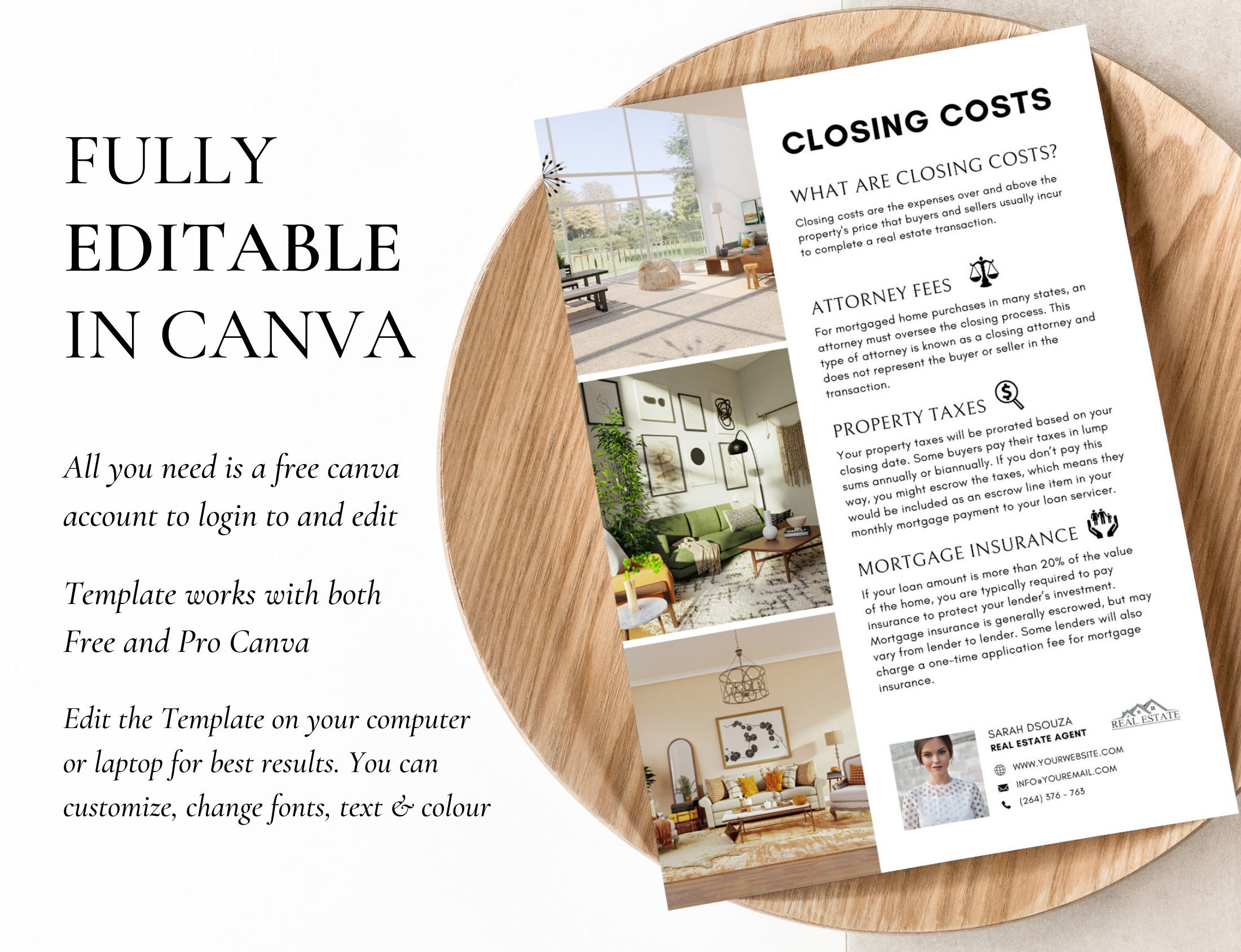 Editable Closing Cost Flyer Real Estate Flyer Realtor Marketing Real ...