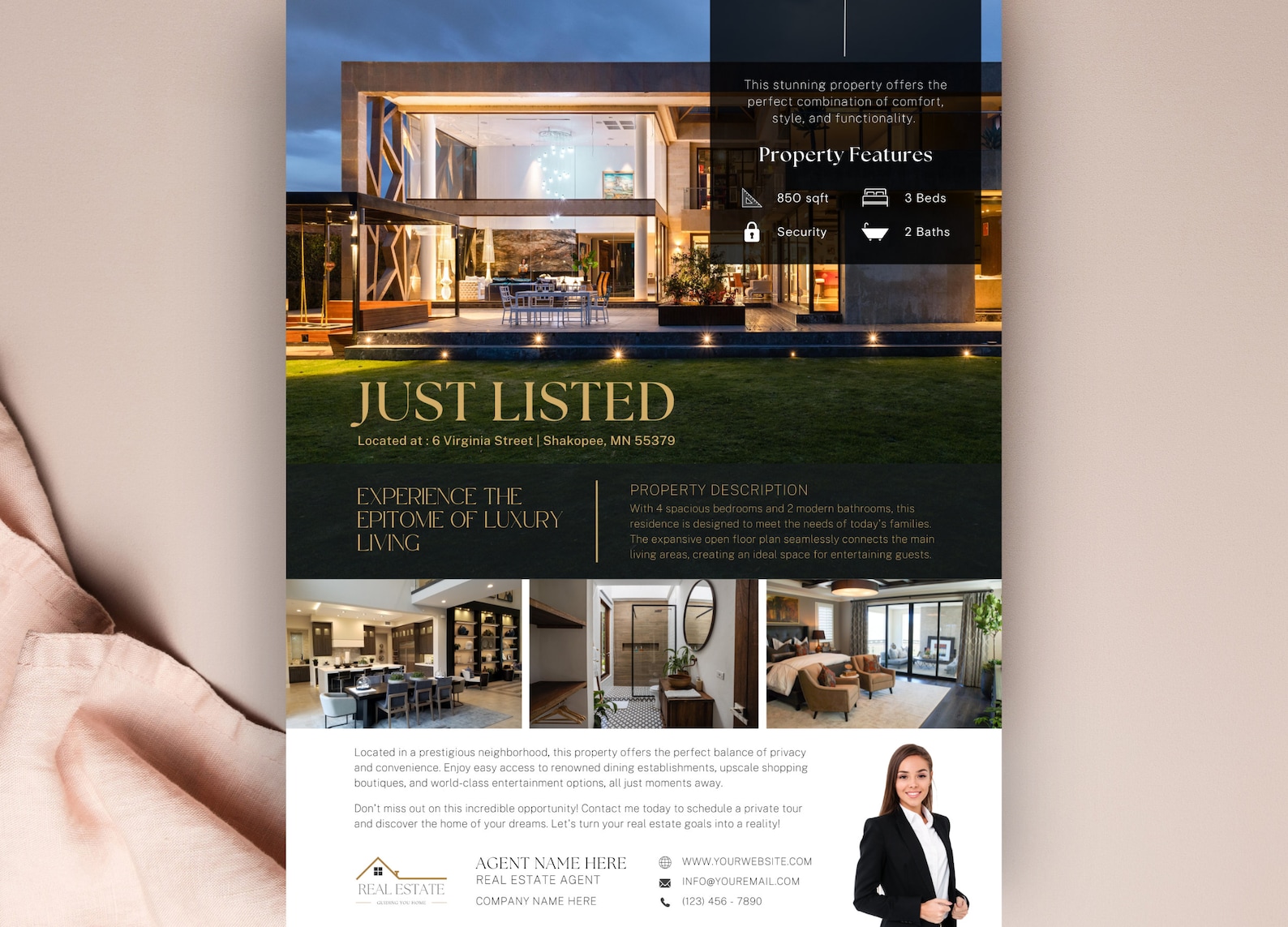 Just Listed Real Estate Flyer | Modern Real Estate Flyers | Luxury ...
