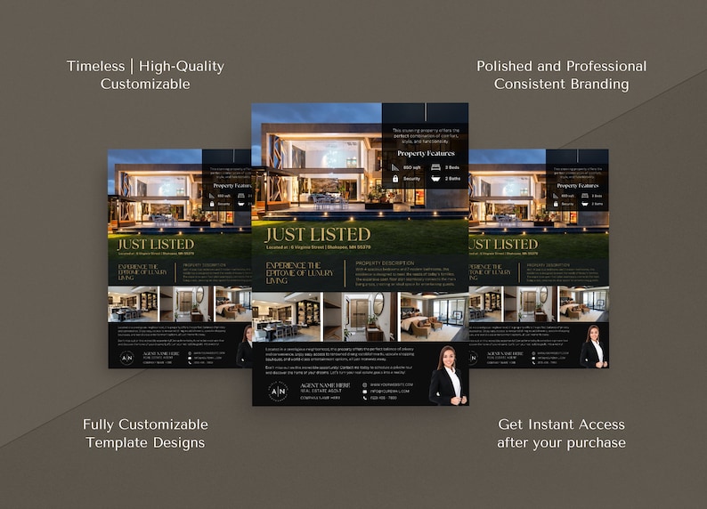 Just Listed Real Estate Flyer | Modern Real Estate Flyers | Luxury ...