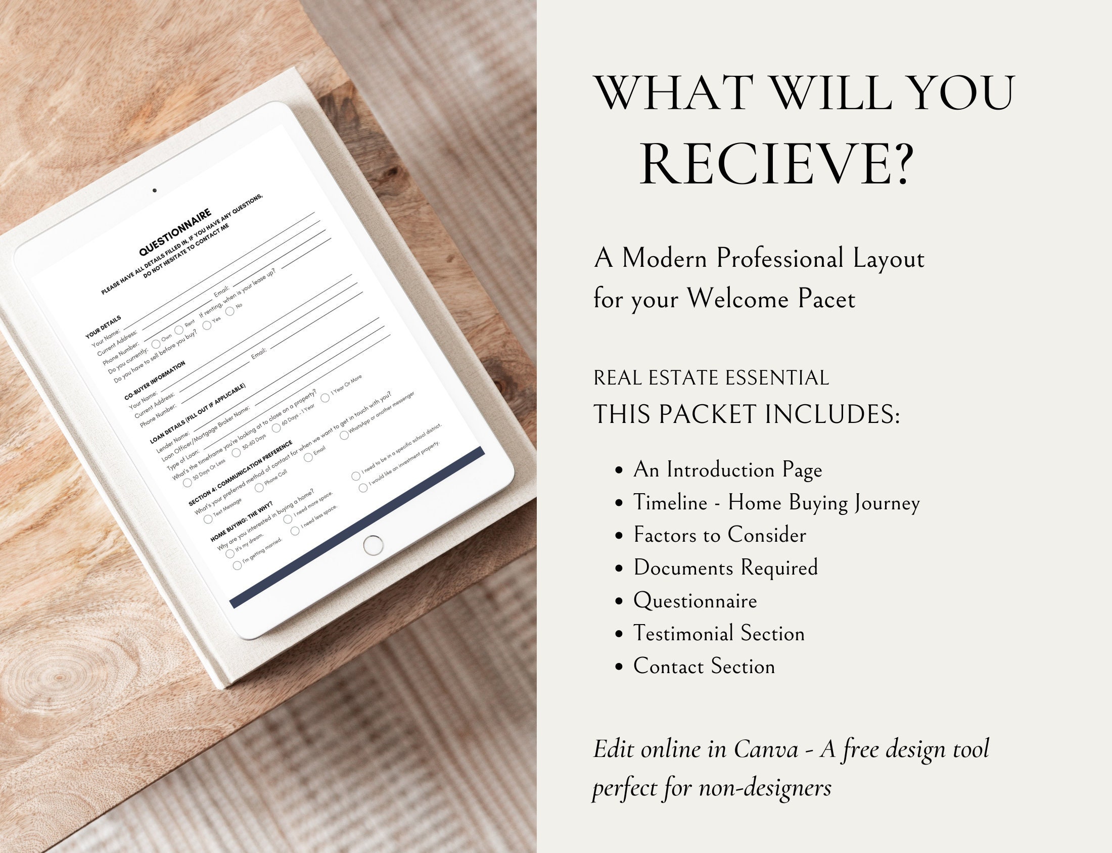 Real Estate New Client Packet, Welcome Guide, Buyer Guide, Buyer Survey ...