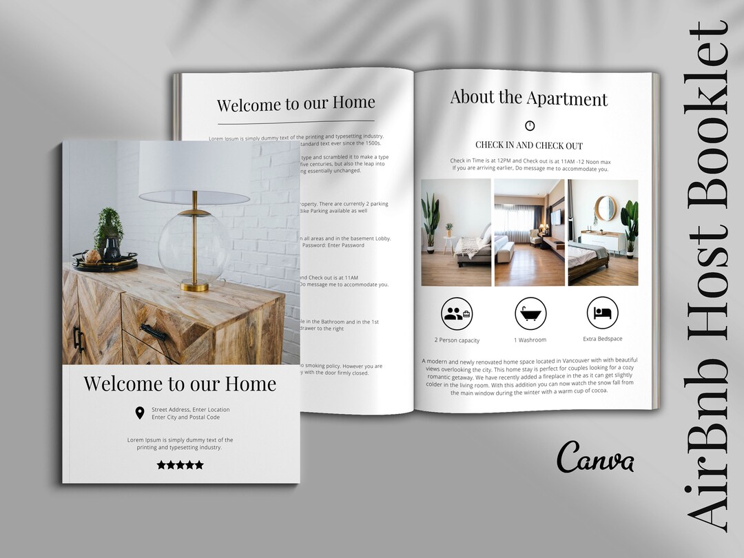 Airbnb Host Welcome Book, Host Guide, Home Rental Booklet, Home Rental ...