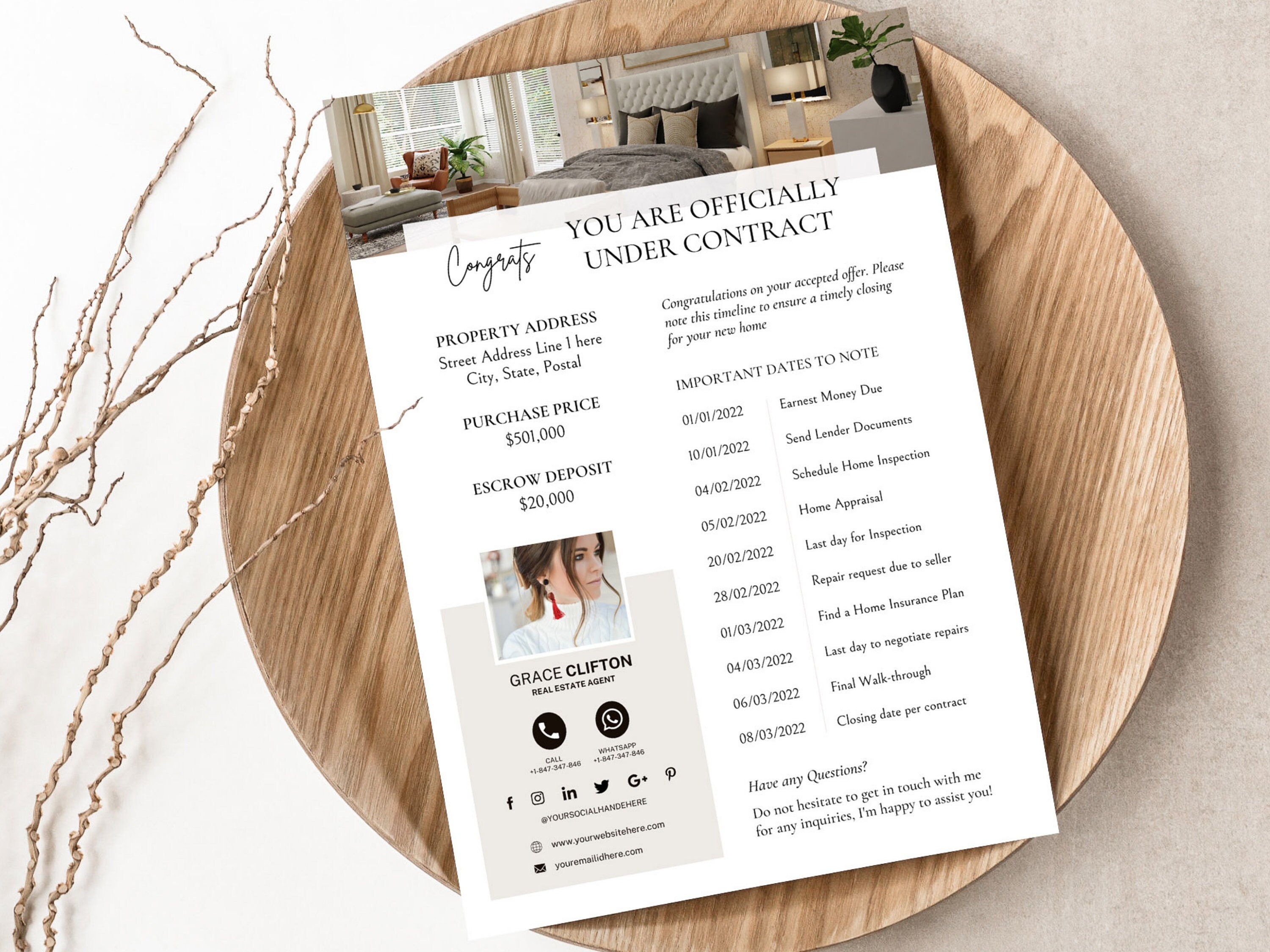 Under Contract Flyer, Realtor Under Contract, Timeline Real Estate ...