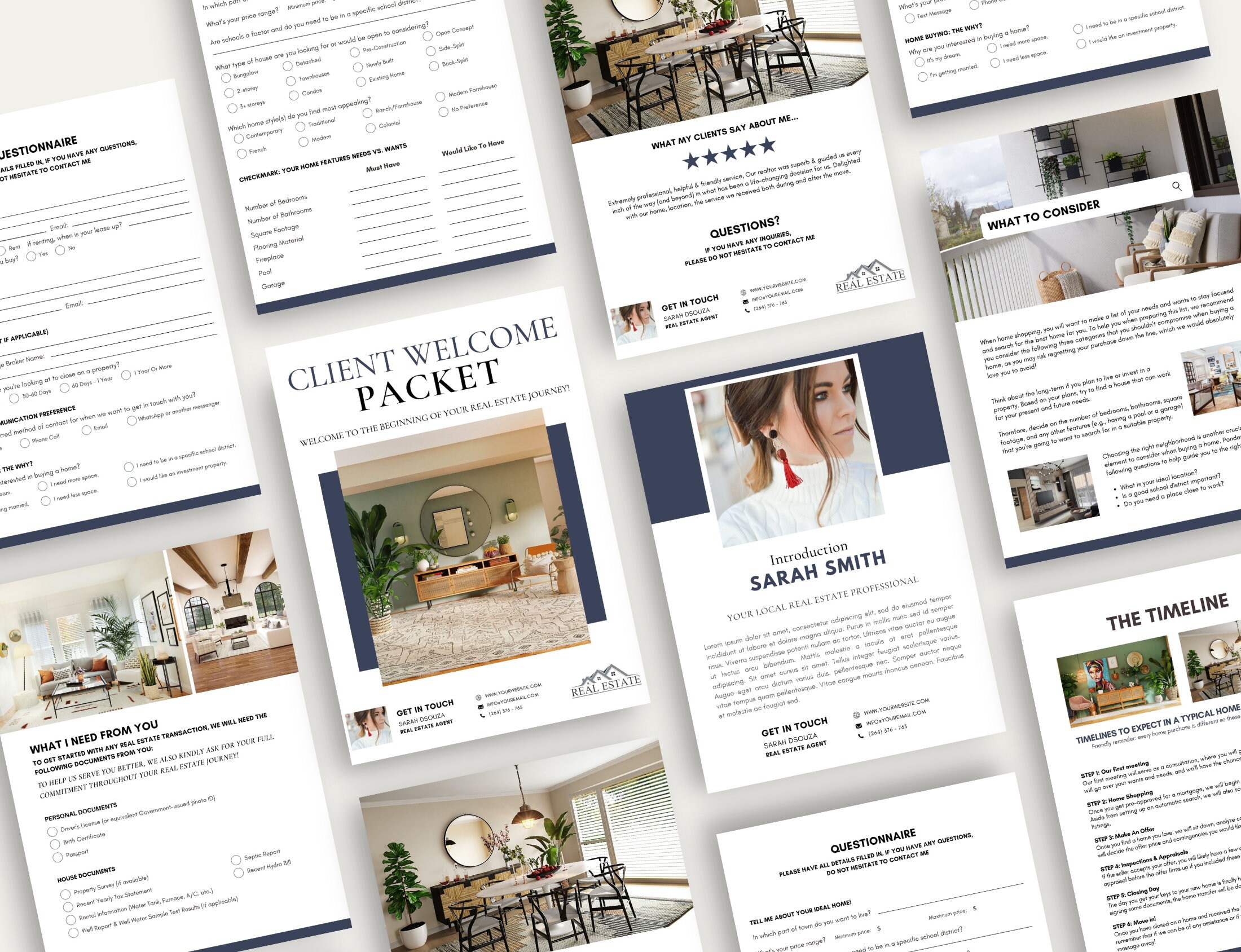 Real Estate New Client Packet, Welcome Guide, Buyer Guide, Buyer Survey ...