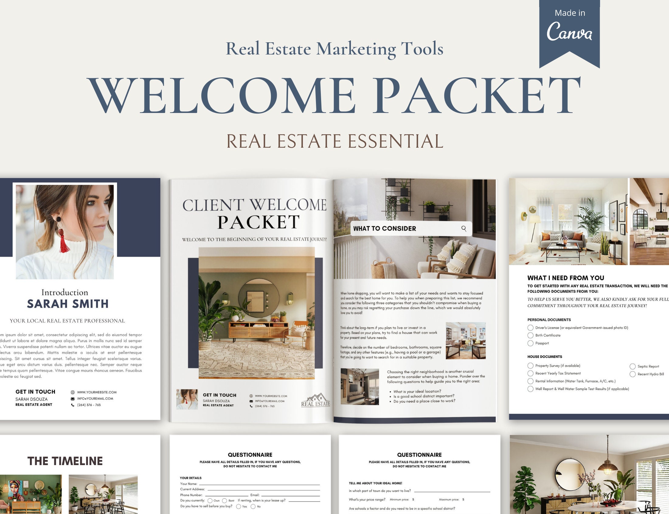 Real Estate New Client Packet, Welcome Guide, Buyer Guide, Buyer Survey ...