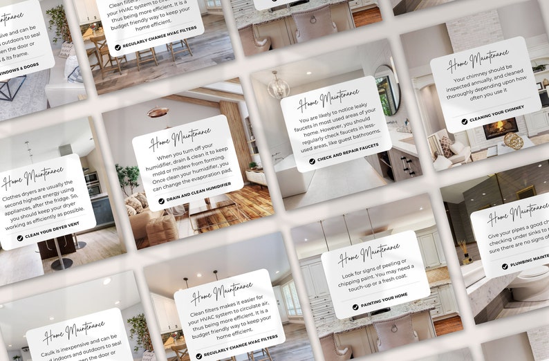 Home Maintenance Tips, Social Media Posts, Instagram Posts, Editable in ...