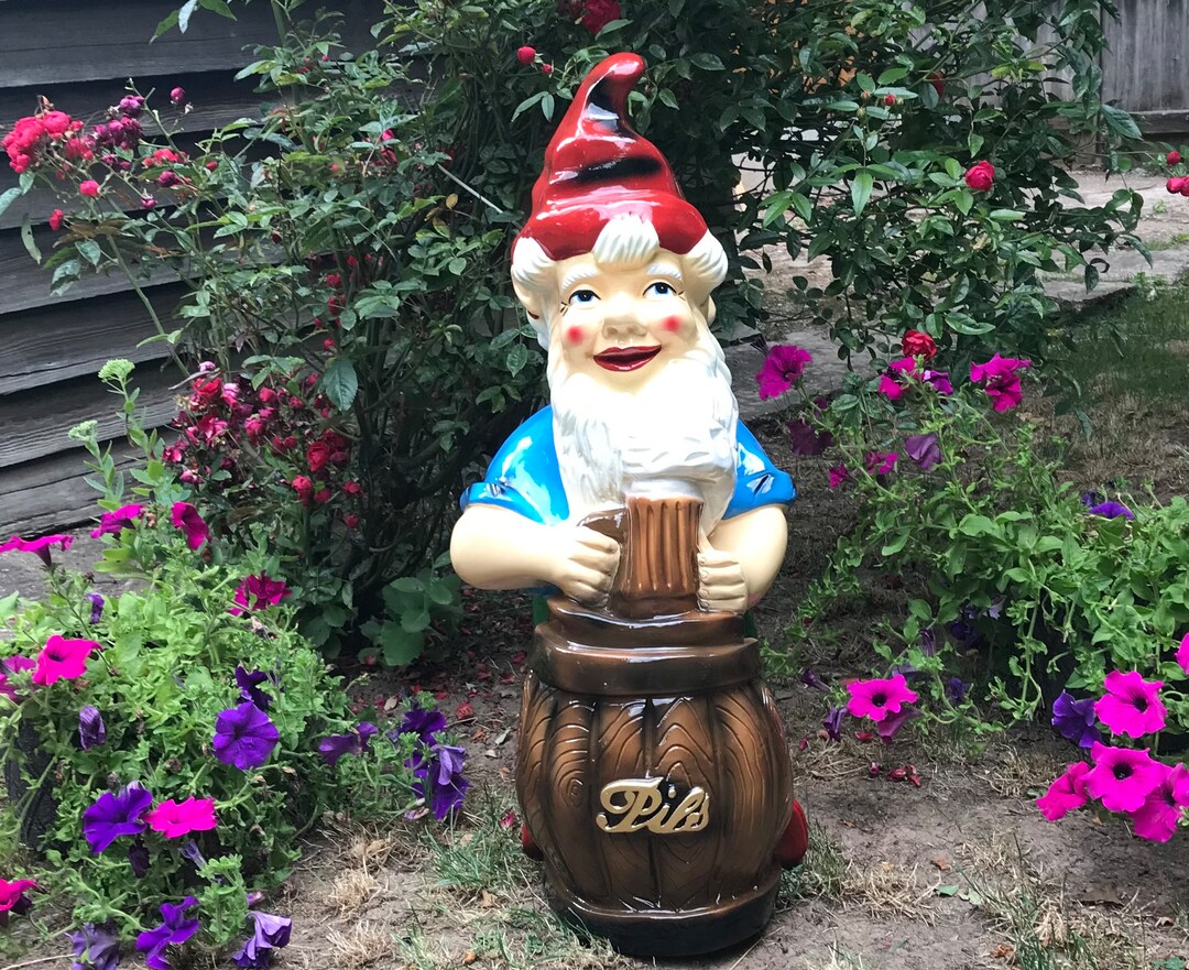 Garden Gnome Beer Drinker - Large Size - Etsy