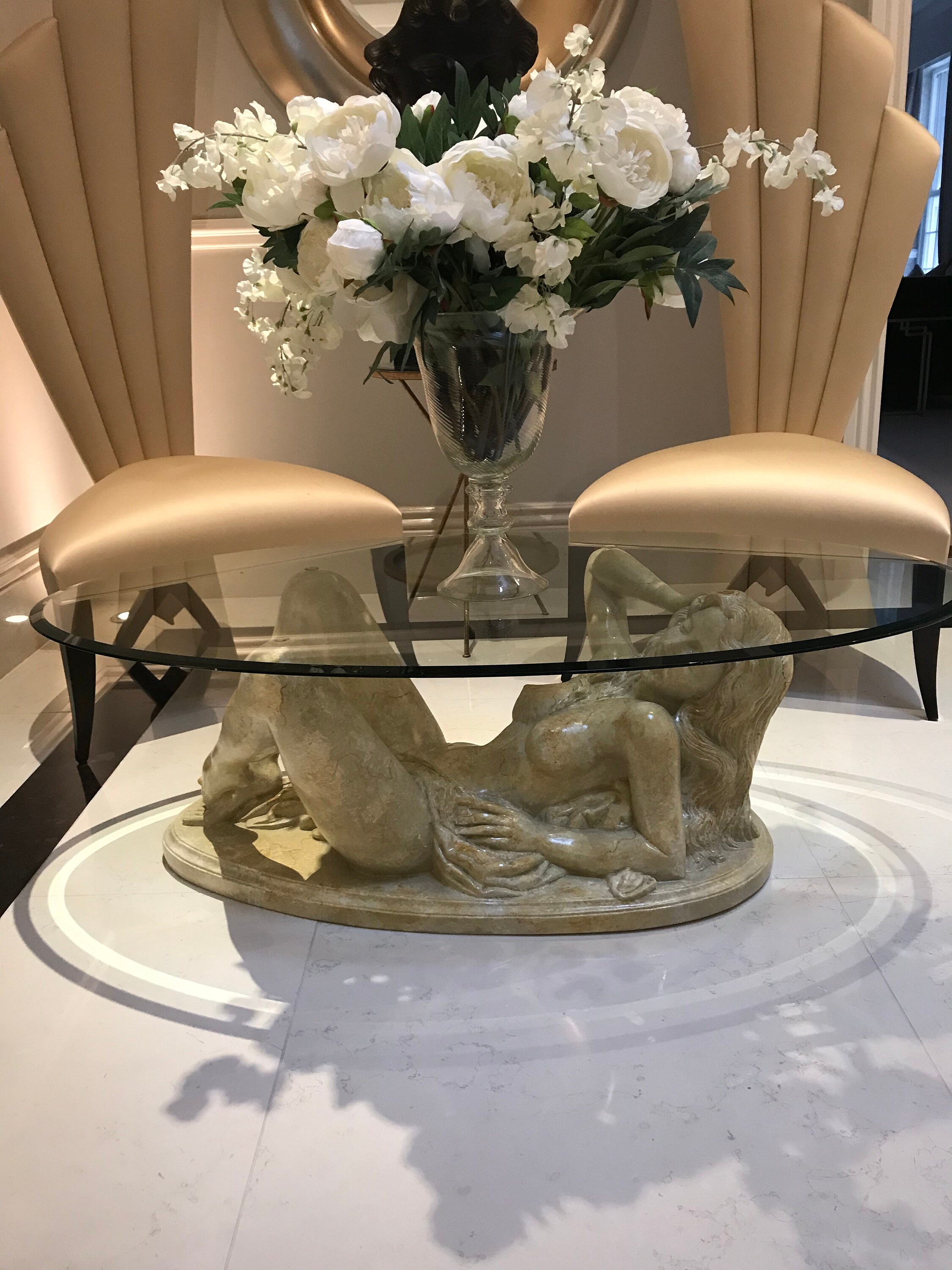 Lying Naked Woman Coffee Table Marble Effect - Etsy UK