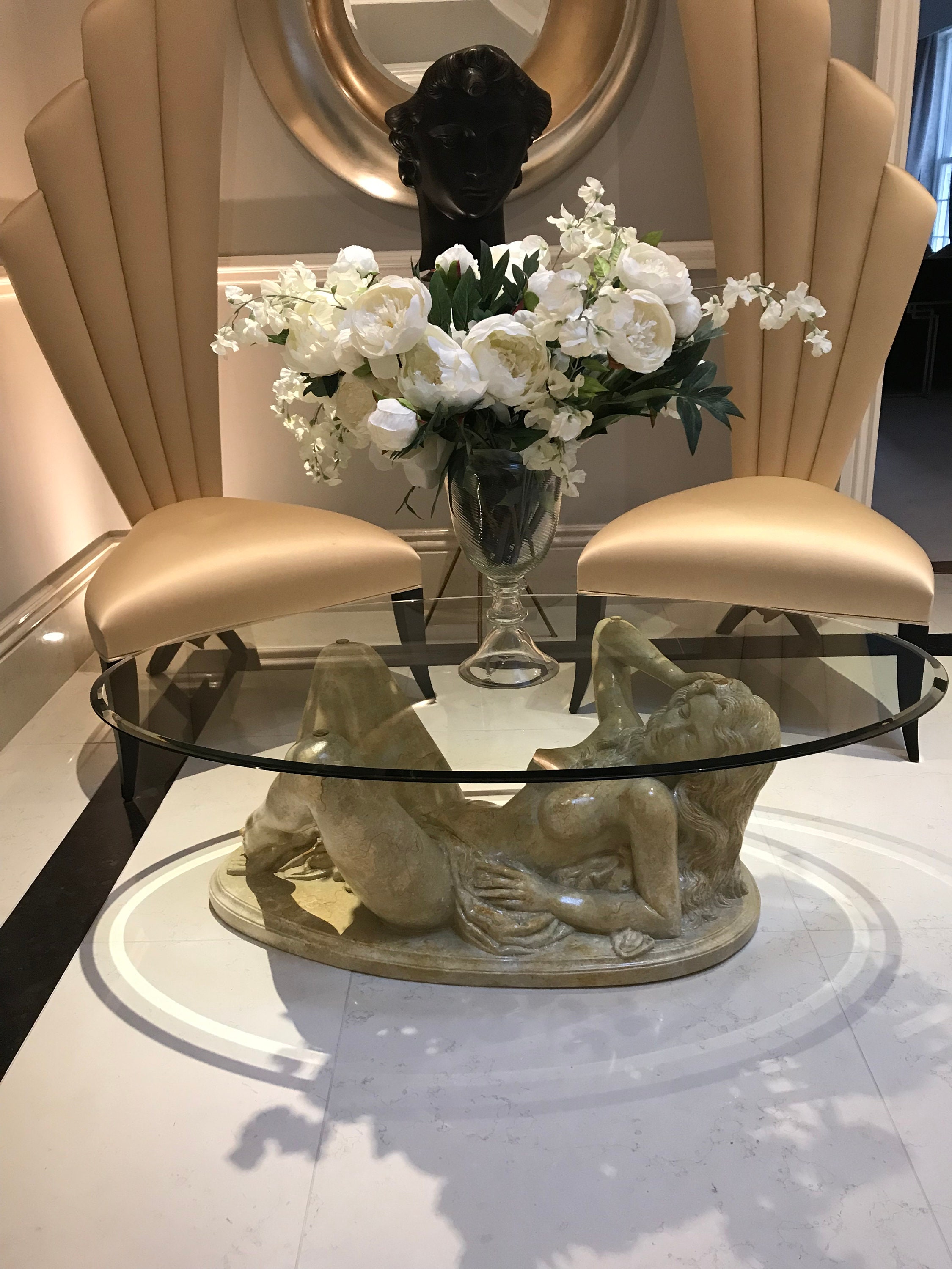 Lying Naked Woman Coffee Table Marble Effect - Etsy UK