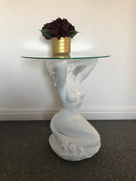 Side Coffee Table Mermaid White Etsy
