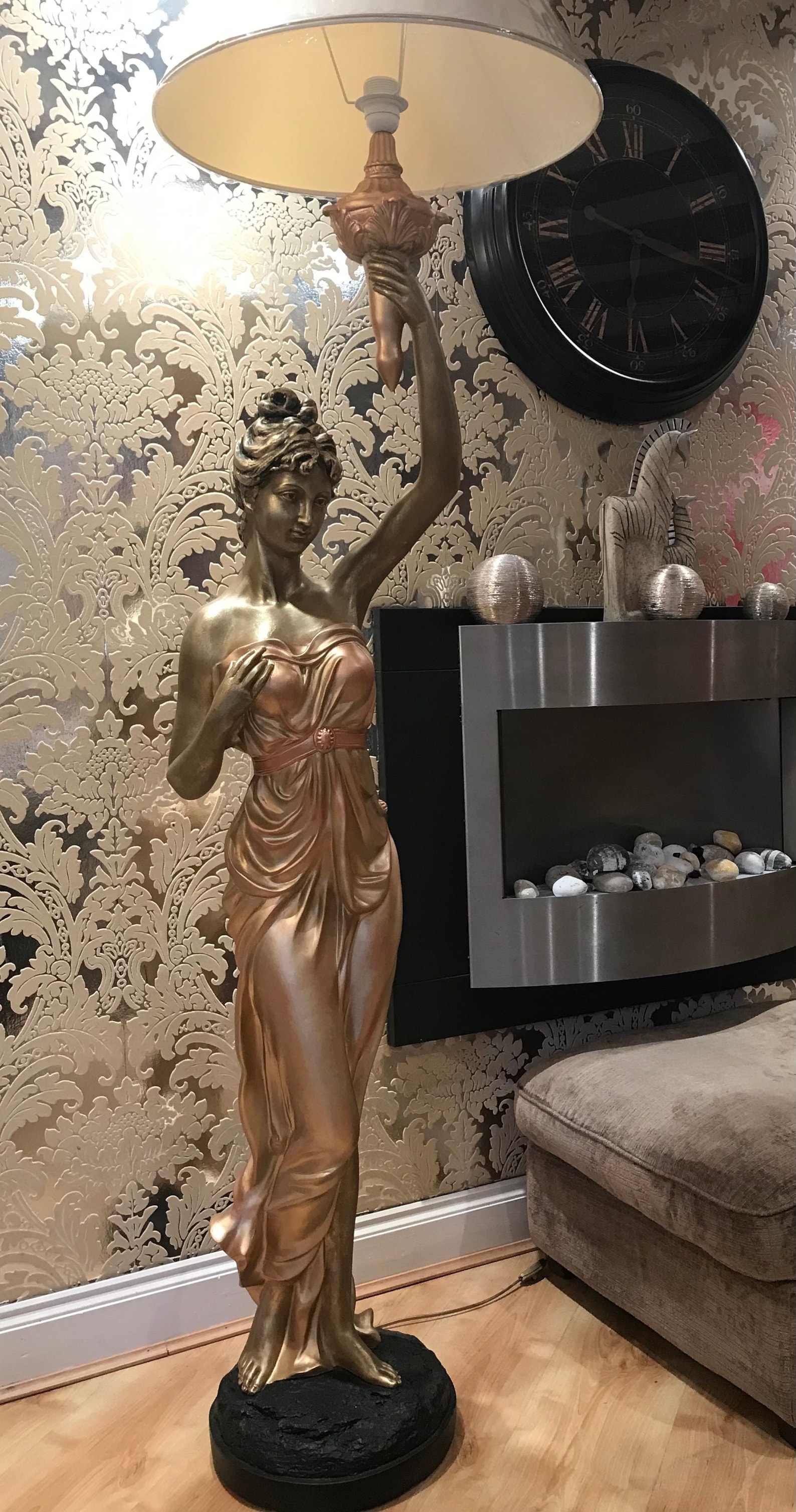 Antique Girl With Lamp (floor Lamp) - Etsy UK