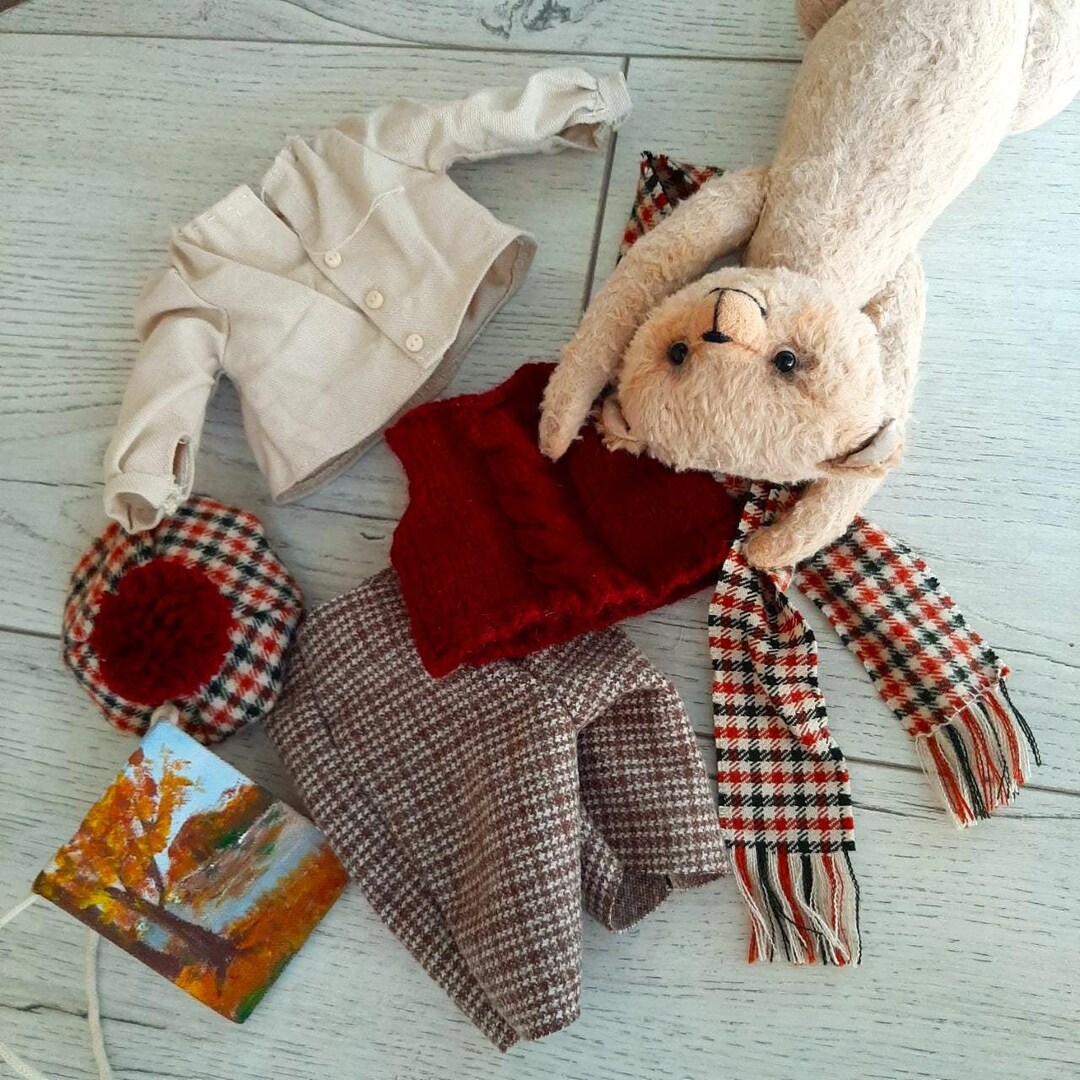 11 Inch Teddy Bear With a Picture of an Autumn Landscape. Interior ...