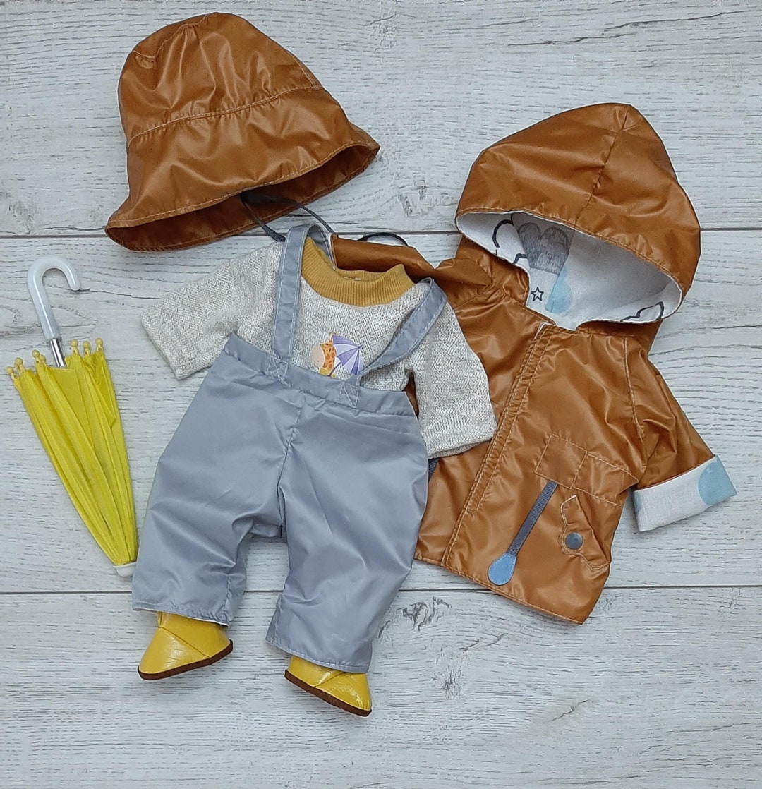 17" Doll Clothes, Mustard Raincoat Outfit, Babyborn, Baby Annabell - Etsy