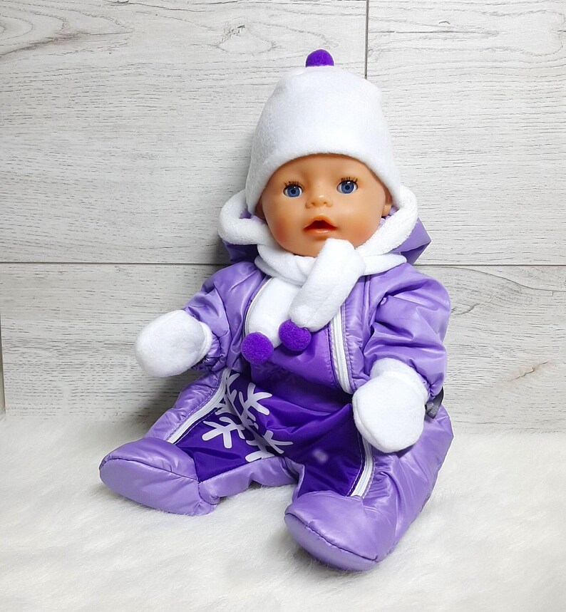 Baby Born Doll Winter Outfit: Purple Snowsuit, Hat, Scarf & Mittens - Etsy
