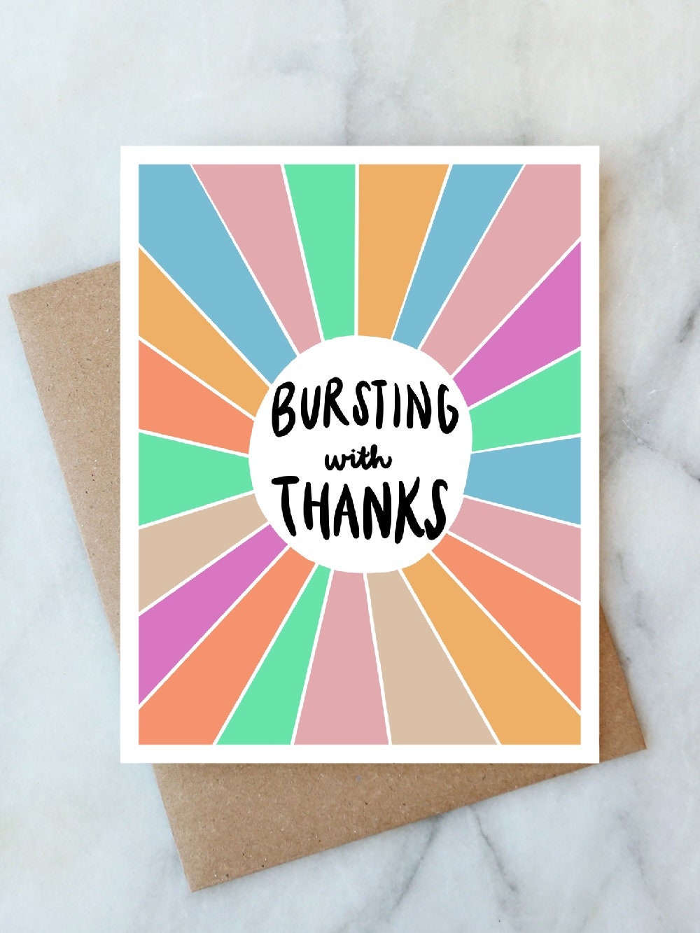 Bursting With Thanks Card Thank You Card Gratitude Card Thanks | Etsy