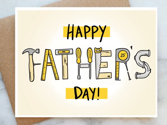 Fathers Day Toolkit Card Fathers Day Card Dad Tool Card Tools - Etsy