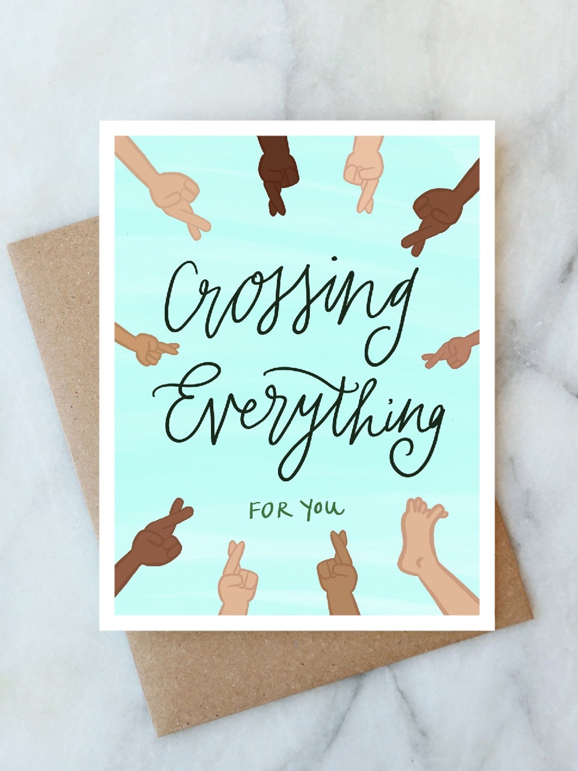 Crossing Everything for You Card Good Luck Card Thinking of | Etsy
