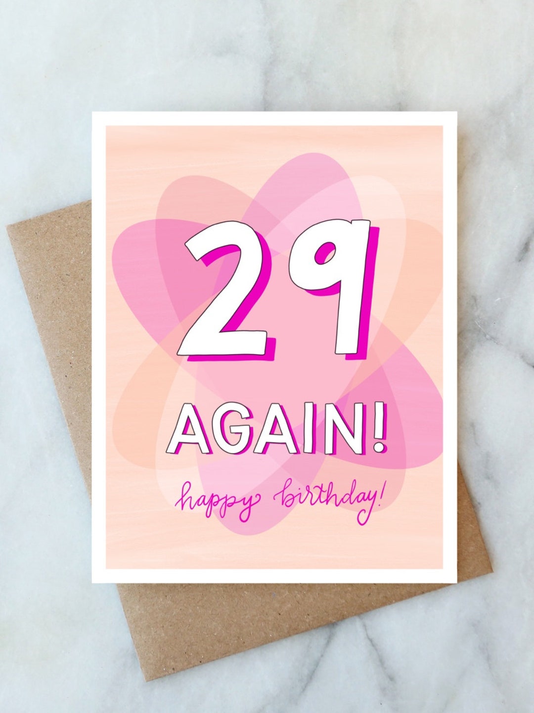 29 Again Birthday Card Birthday Card Happy Thirty Birthday - Etsy