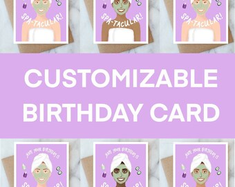 Spa Day Birthday Card - Etsy