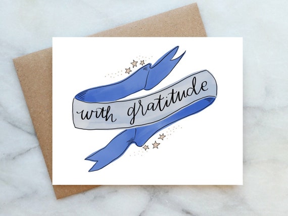 Gratitude Card Thank You Card With Gratitude Card Gratitude | Etsy