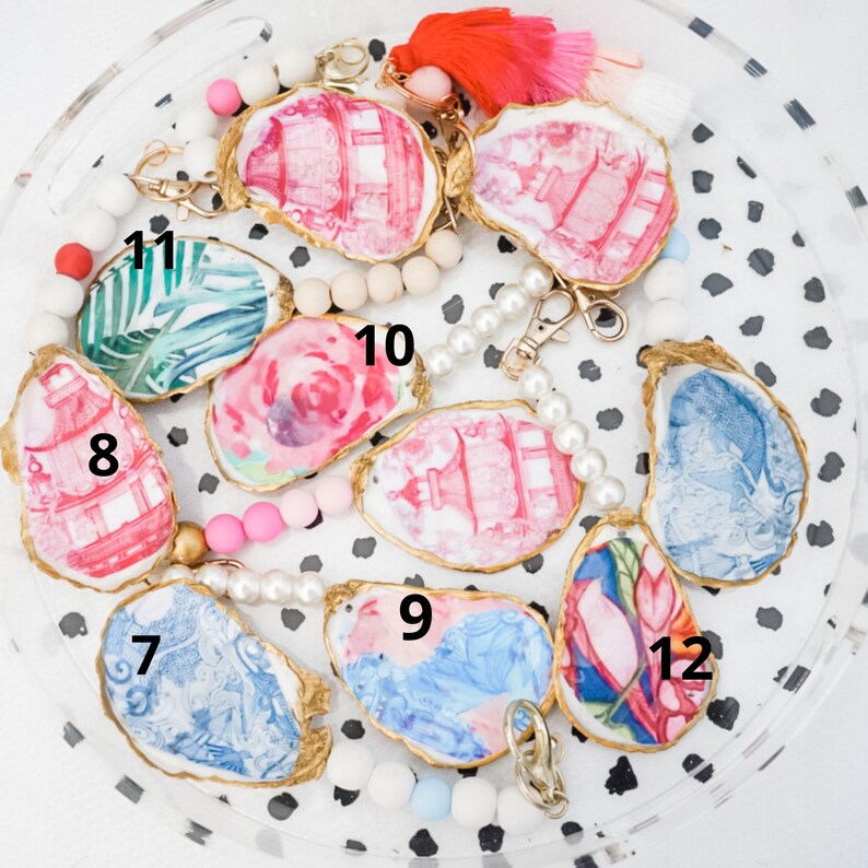 Decoupage Oyster Keychain | Etsy