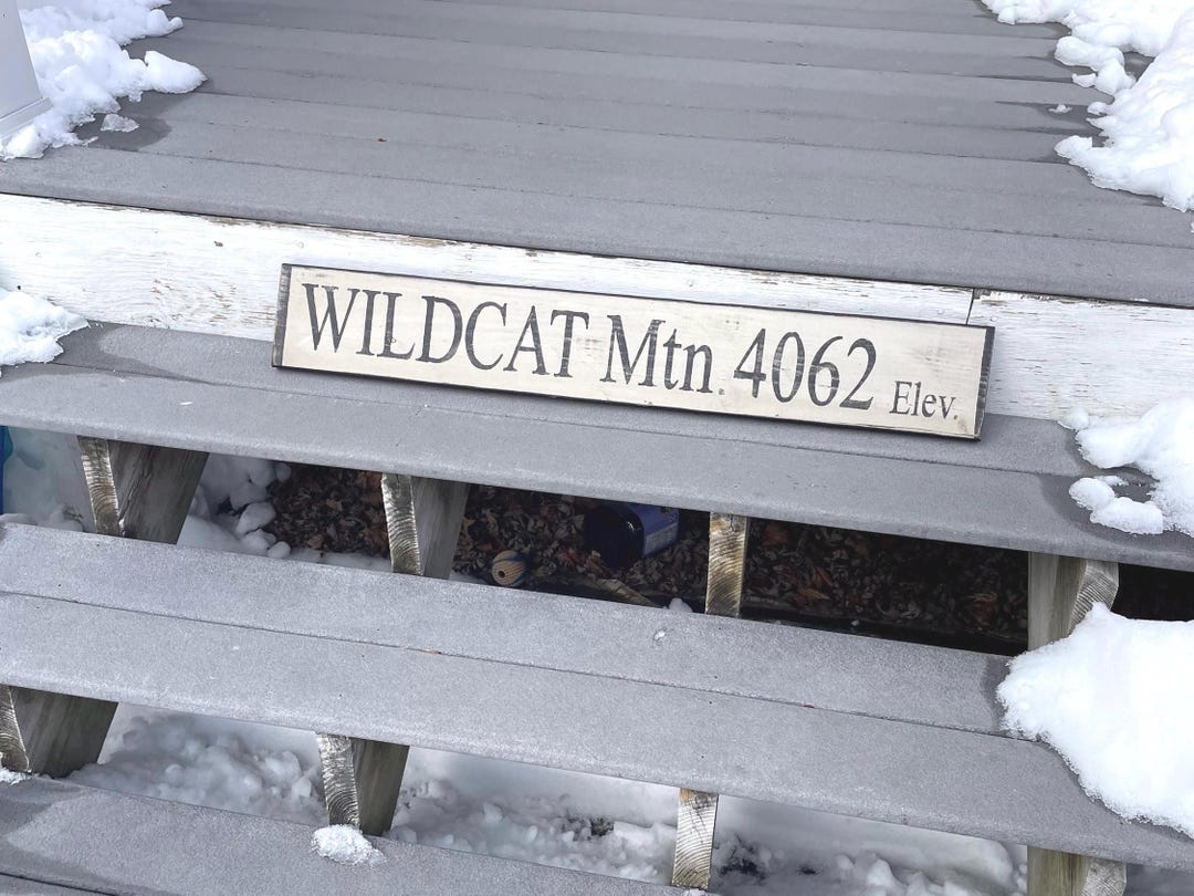 Rustic Wildcat Mountain, NH Elevation Sign, Hiking Trail Decor - Etsy