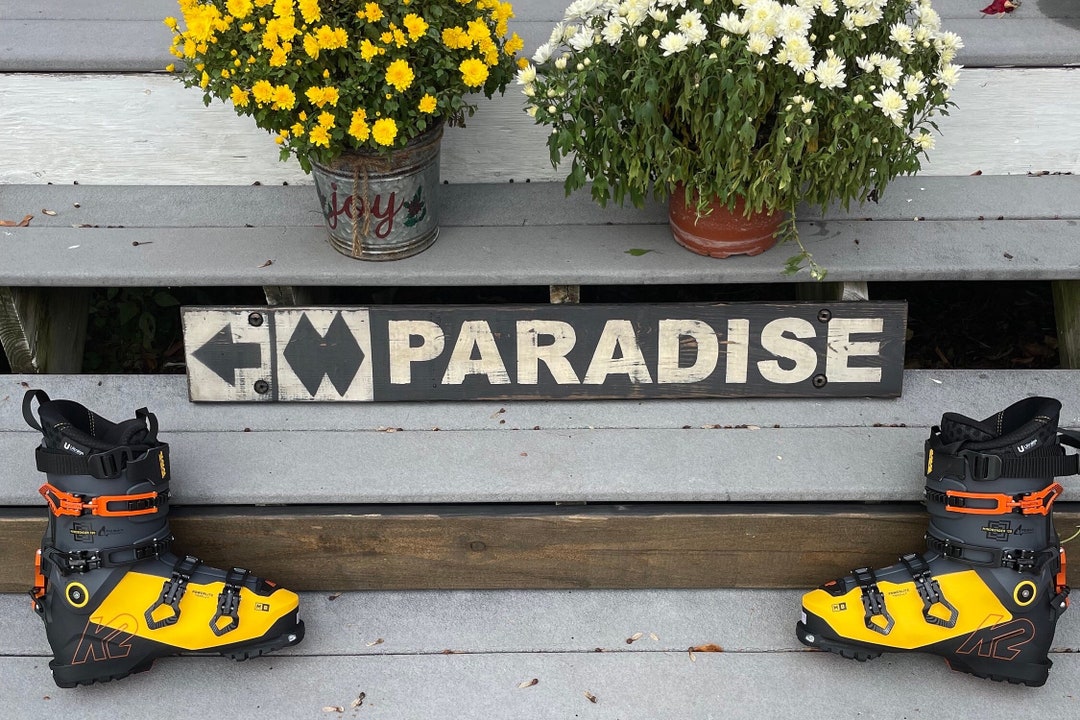 Rustic Paradise Ski Trail Sign, Vermont Mountain Decor - Etsy