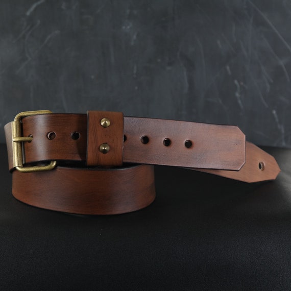 Custom Leather Guitar Strap. BUCKLE. 2 Wide. Antique BROWN - Etsy