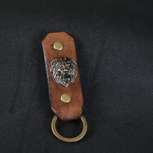 Skull Leather Keychain. Custom Key Fob. Handmade. Antique BLACK - Etsy