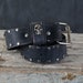 Aged Leather Belt Studded. Skull Loop Design. 2 Inches Wide. BLACK - Etsy