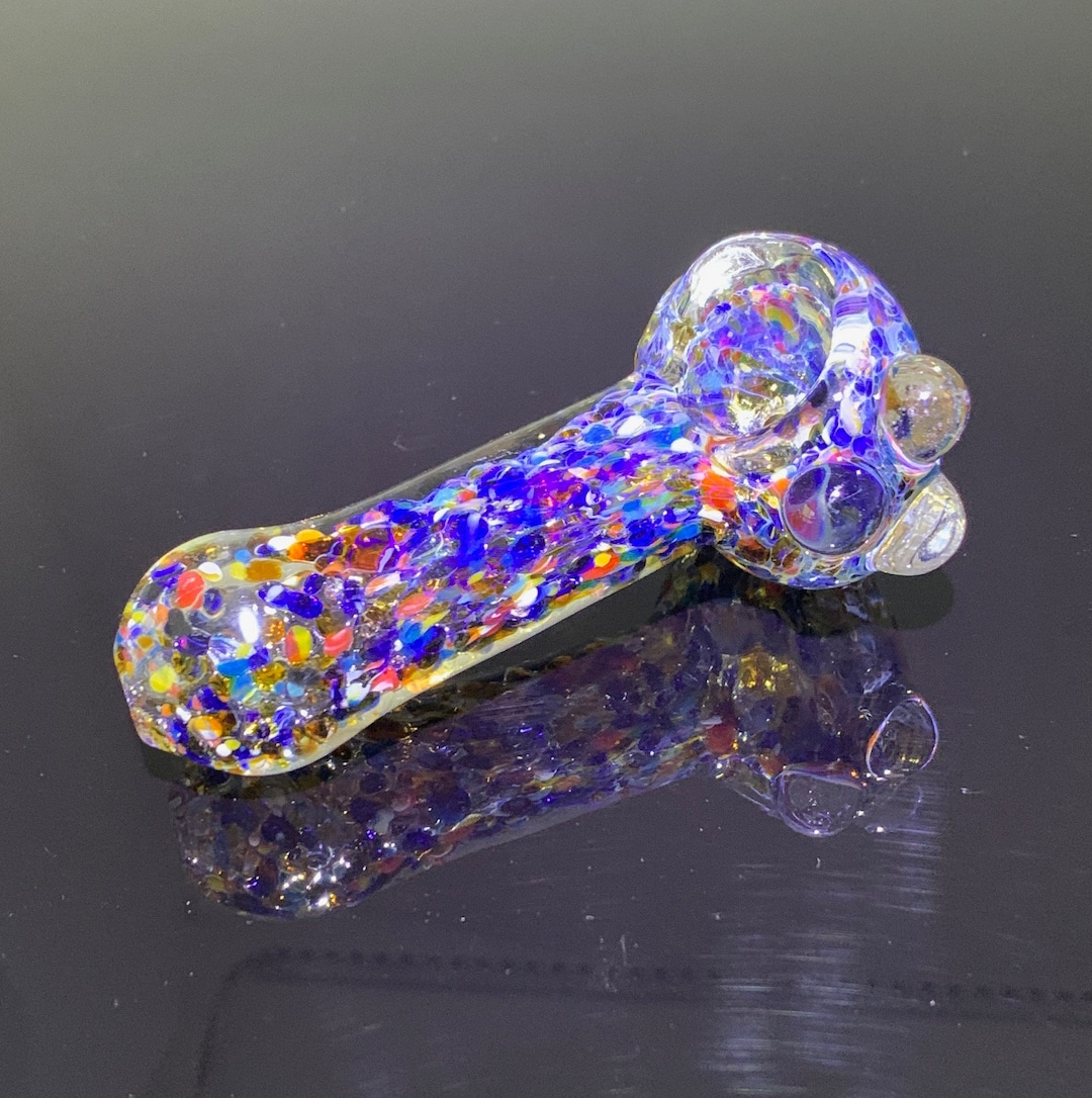 Multicolor Confetti Fumed Pipe / Clear Glass / Glass Smoking Bowl ...