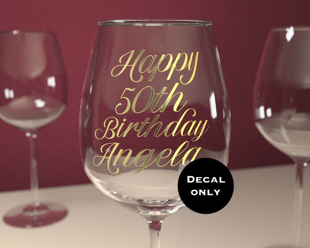 Personalised Happy Birthday Age and Name Milestone Vinyl Sticker Decal ...