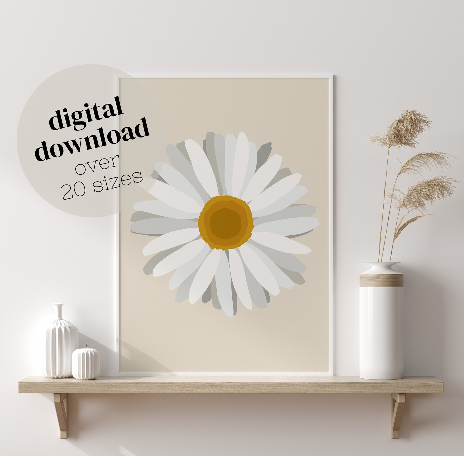 Flower Floral Daisy Design. Print From at Home / Downloadable - Etsy UK