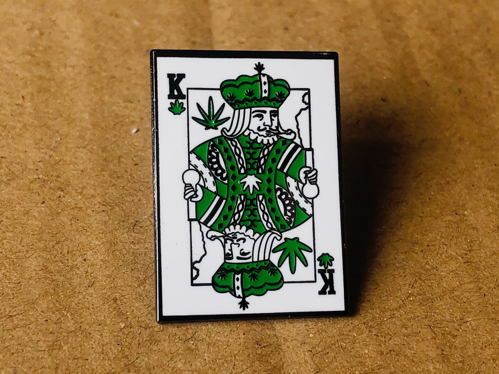 Stoner Pin Badge Cannabis Playing Card King Queen of Weed | Etsy