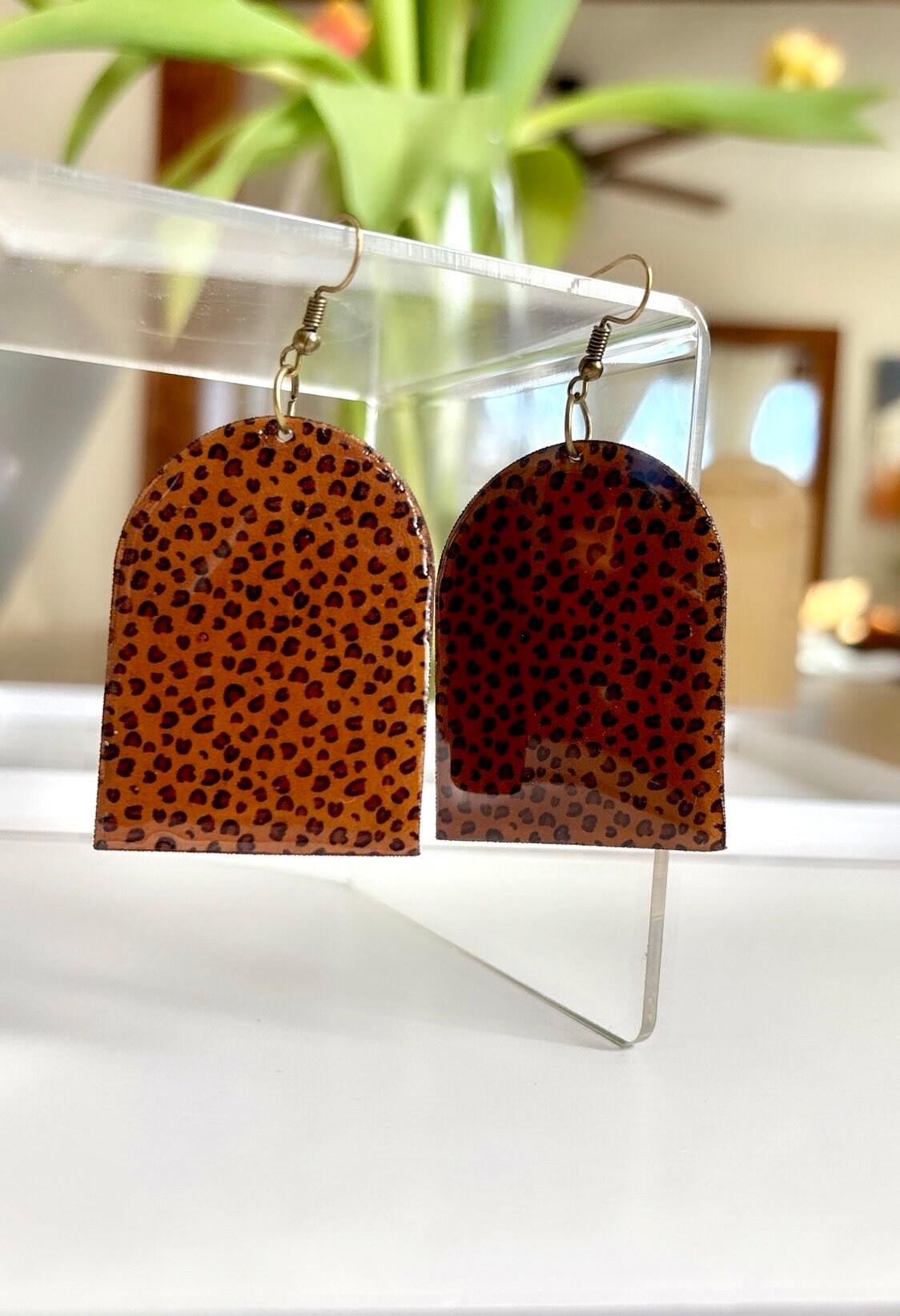 Statement Cheetah Earrings, Animal Print Acrylic Earrings, Afrocentric ...