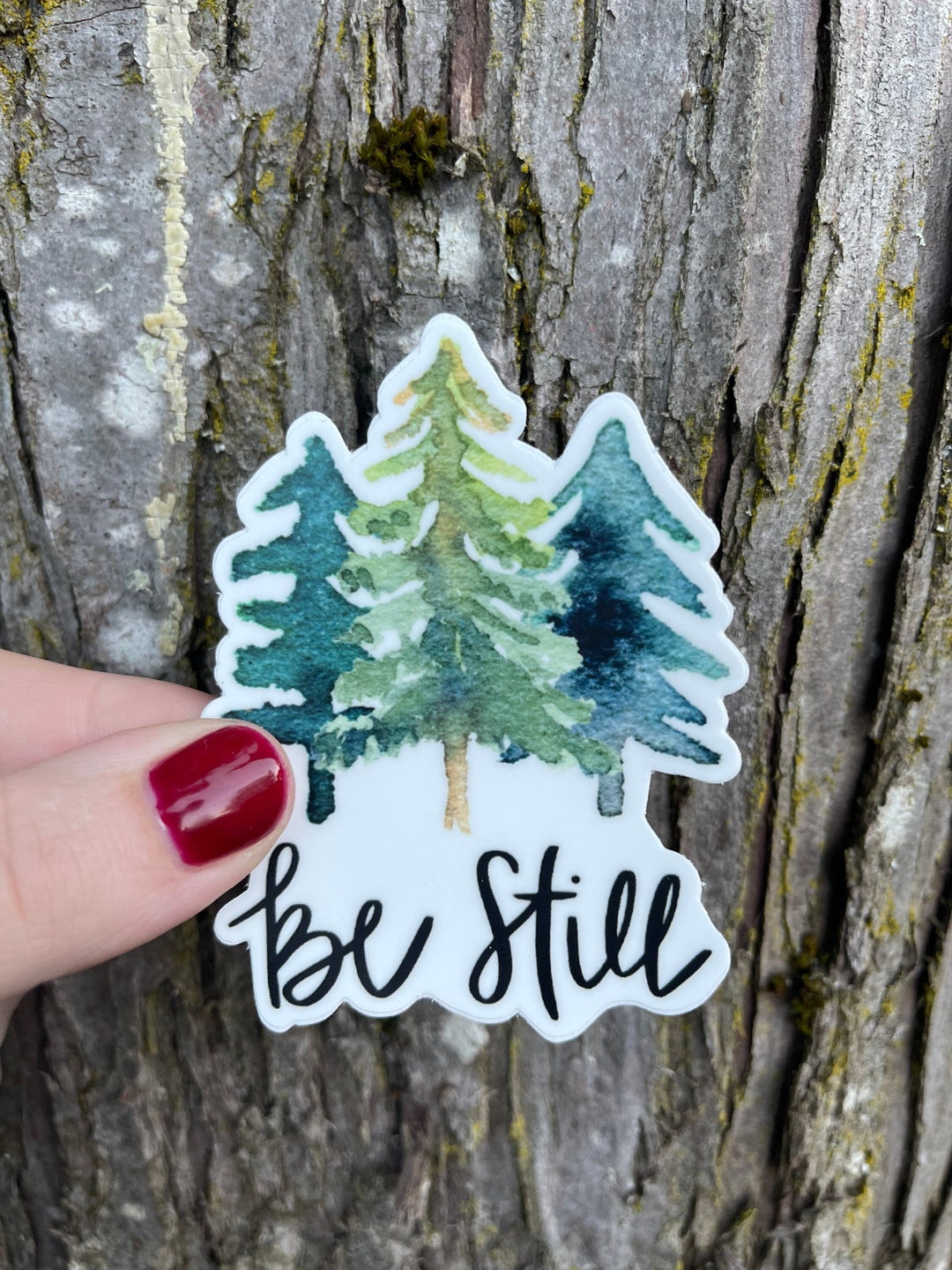 Be Still Tree Mountain Nature Outdoors Sticker Decal Laptop Water ...