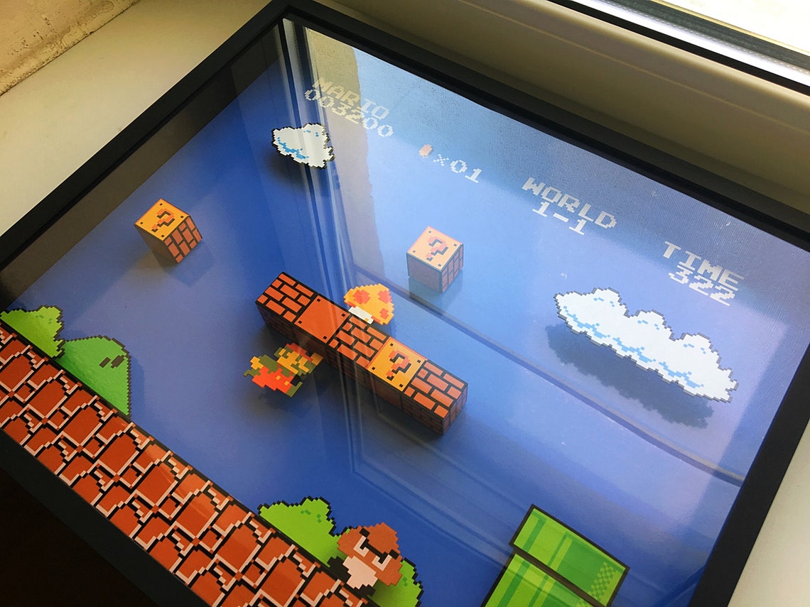 Super Mario Bros 1-1 Shadow box | Etsy