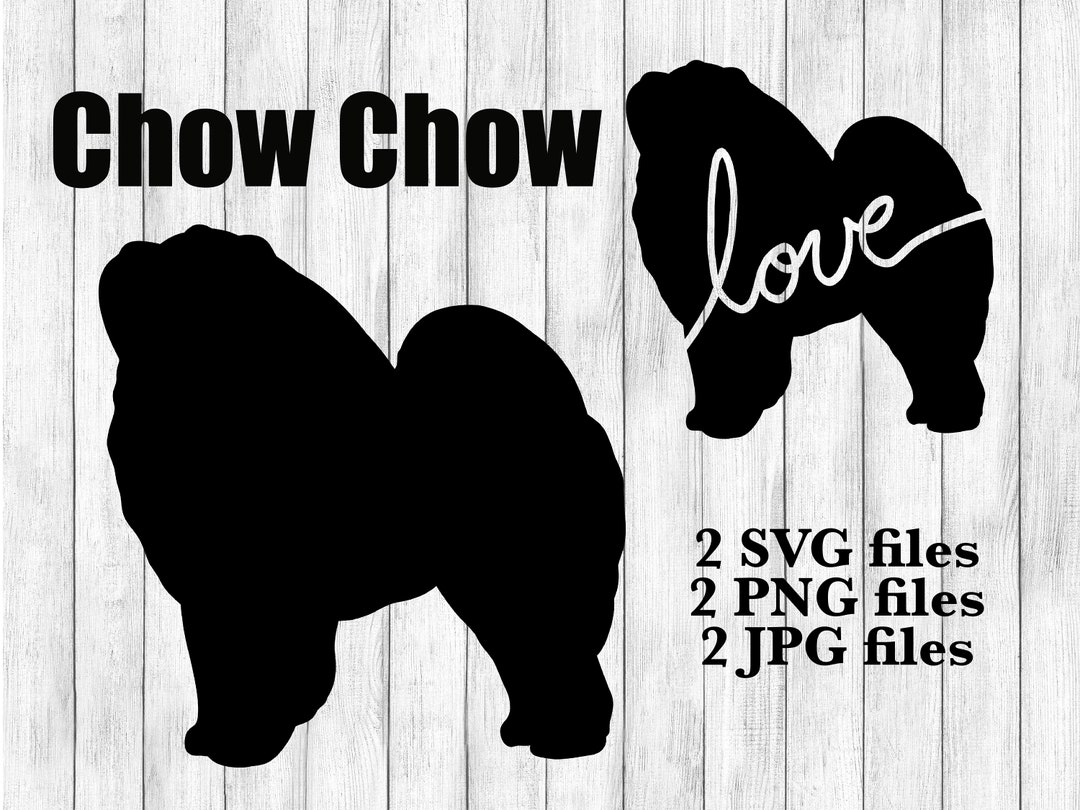 Chow Chow Dog Breed Silhouette Cursive Love Canine Pet Digital Download ...