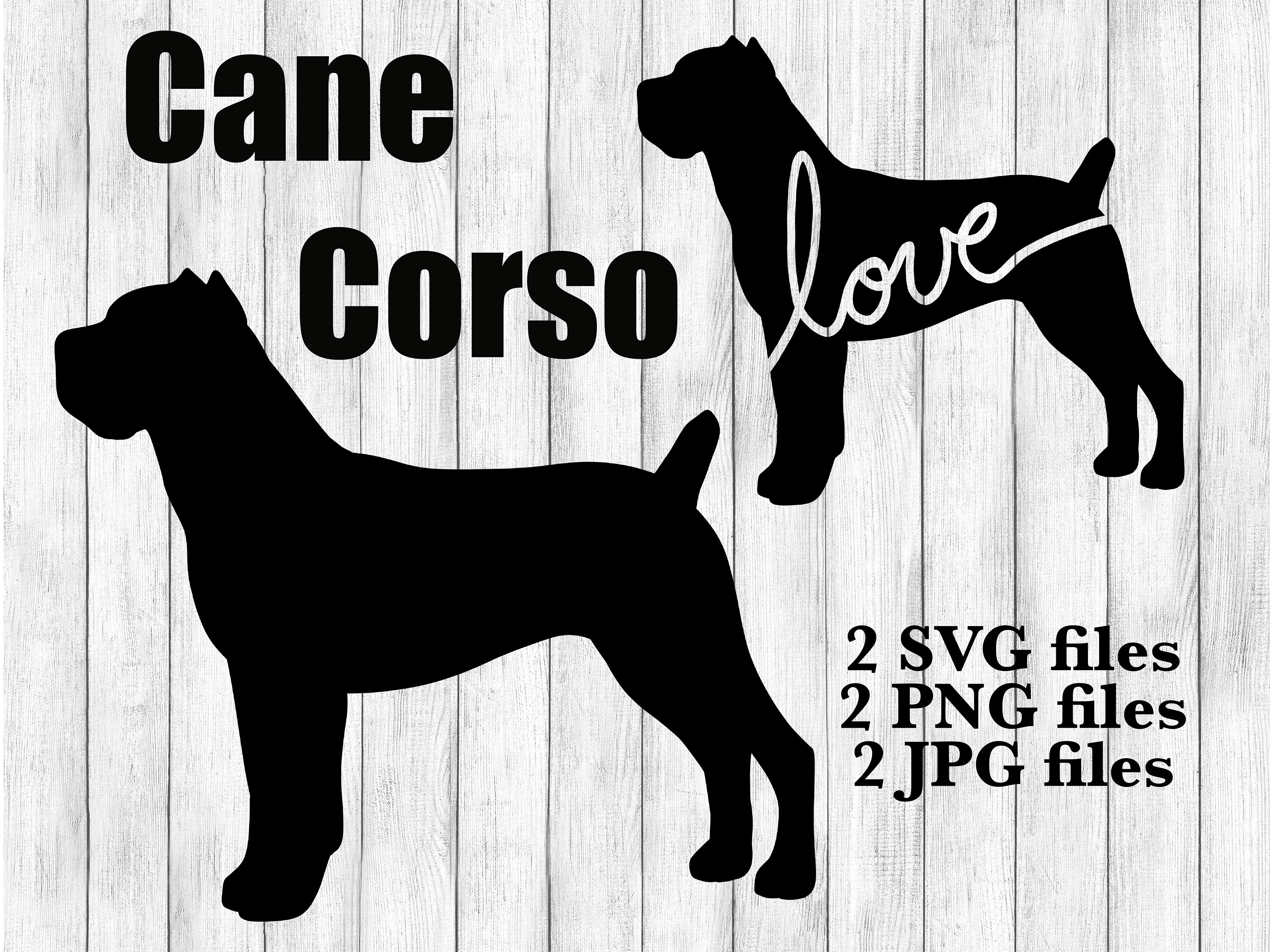 Cane Corso Dog Breed Silhouette Cursive Love Canine Pet Digital ...