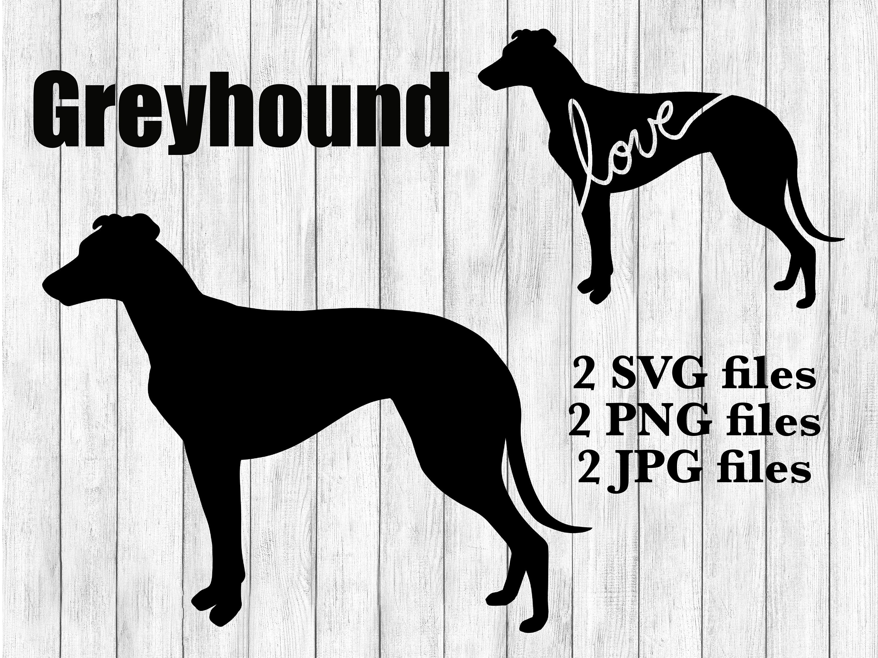 Greyhound Dog Breed Silhouette Cursive Love Canine Pet Digital Download ...