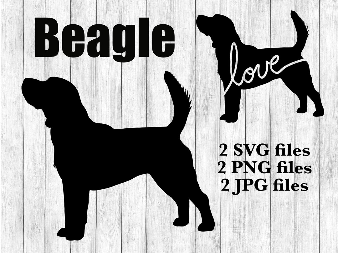 Beagle Dog Breed Silhouette Cursive Love Canine Pet Digital Download ...