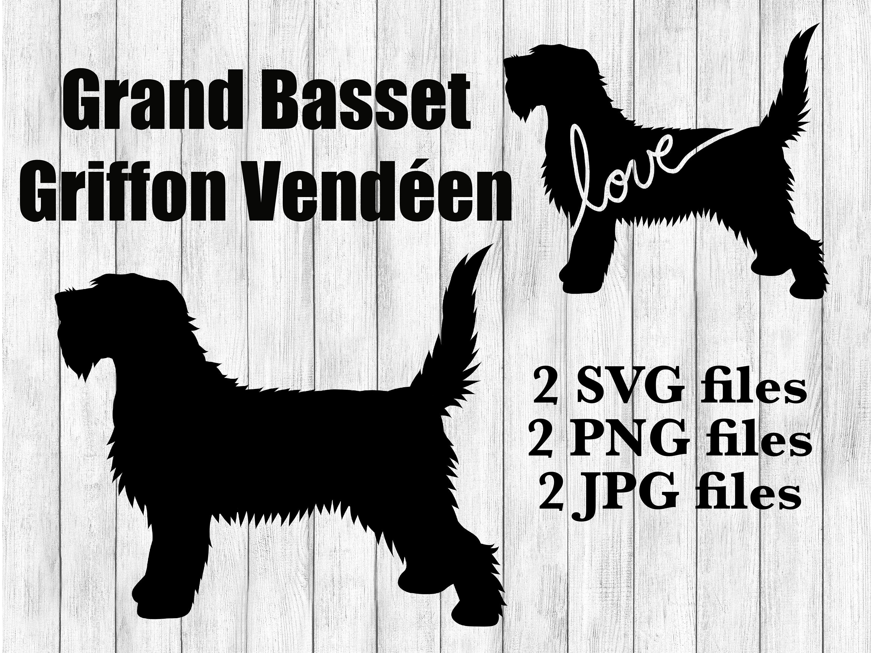 Grand Basset Griffon Vendéen Dog Breed Silhouette Cursive Love Canine ...