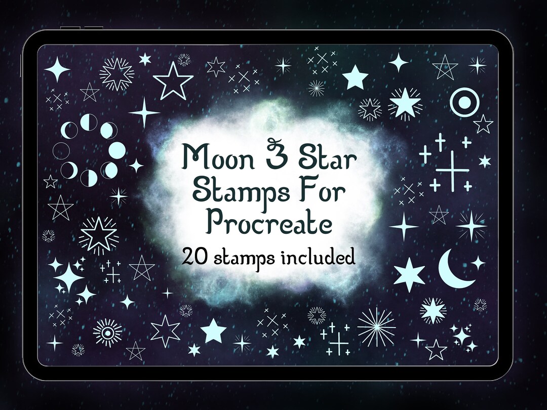 Moon and Stars Procreate Stamps Bundle - 20 Included - Etsy