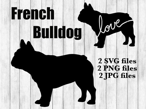 French Bulldog Dog Breed Silhouette Cursive Love Canine Pet - Etsy